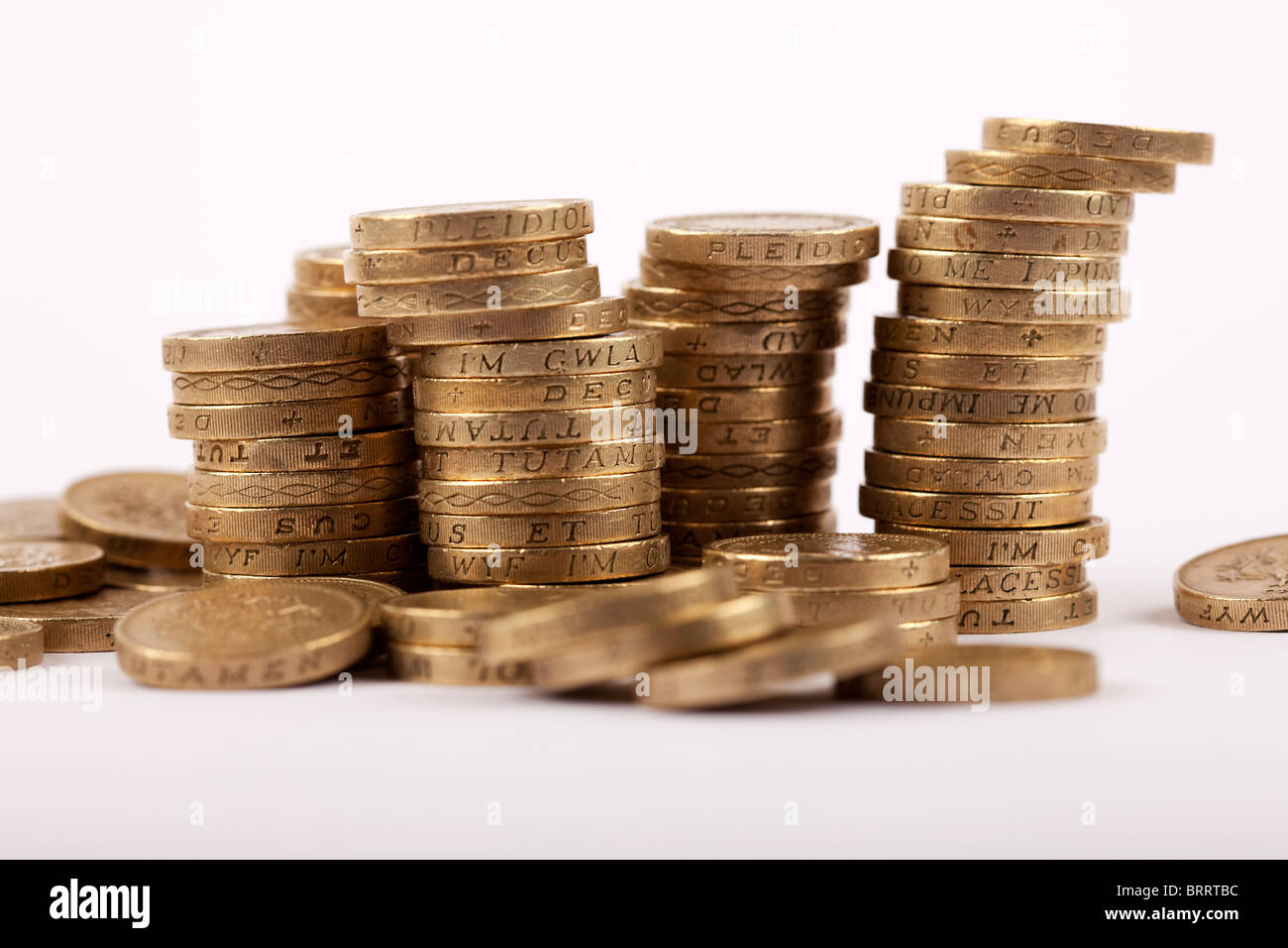 A stack of English one pound coins Stock Photo - Alamy