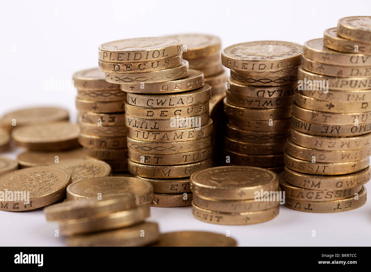 Sterling coins stacked hi-res stock photography and images - Alamy
