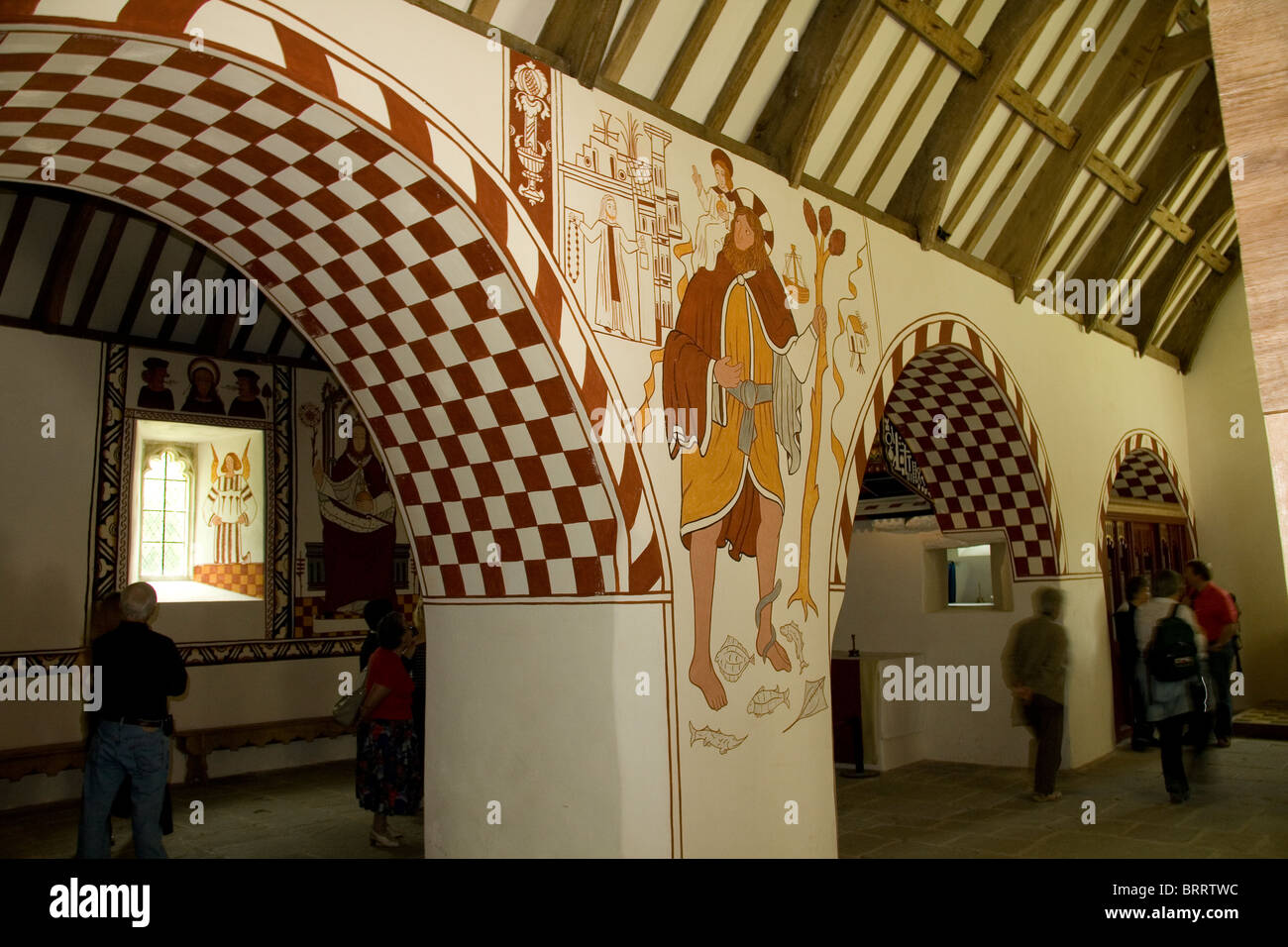 Interior murals painted in the style of the building's pre-reformation ...