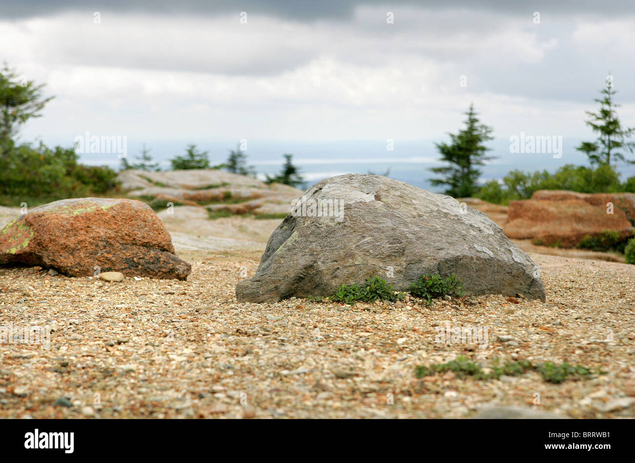 a closeup rocky landscape with large boulders and small rocks Stock ...