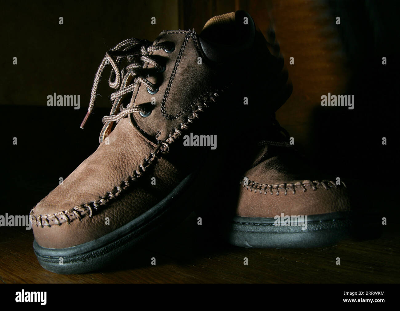 low key dark shoe close up with laces and fabric Stock Photo - Alamy