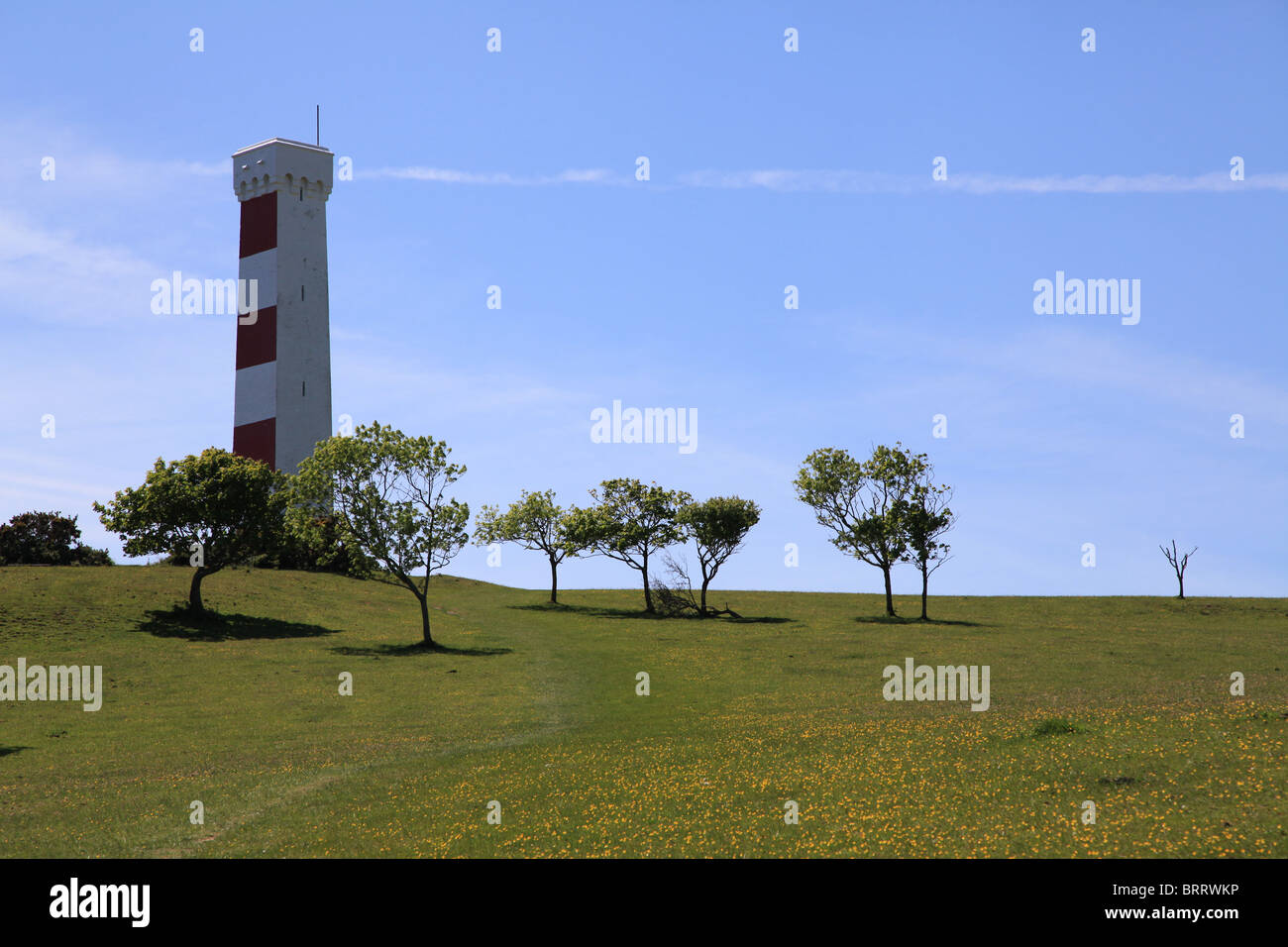 Daymark Tower beacon on Gribbin Head near Fowey, Cornwall, UK Stock ...