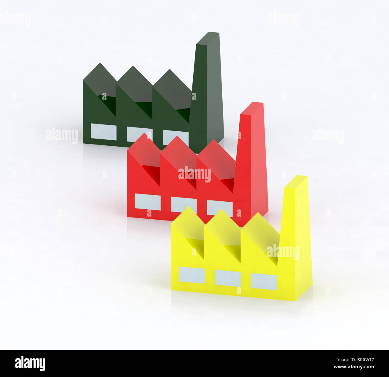 german factory 3d illustration Stock Photo - Alamy