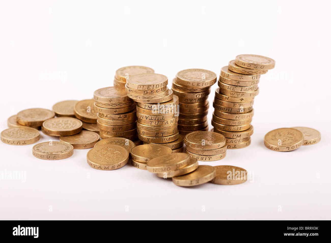 A stack of English one pound coins Stock Photo - Alamy