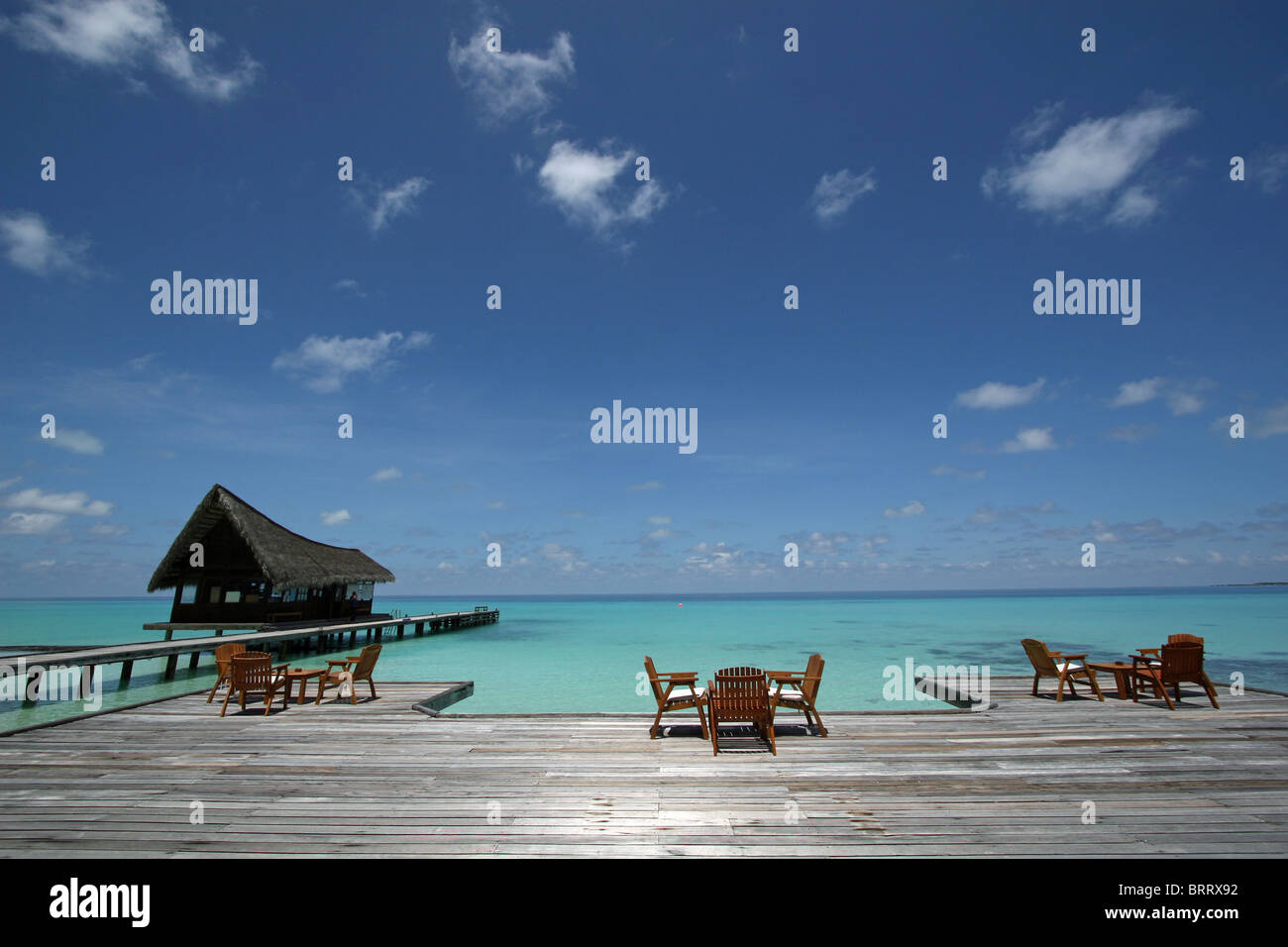 A Beach Bar Scene on Kuramathi, a tropical island resort on the ...
