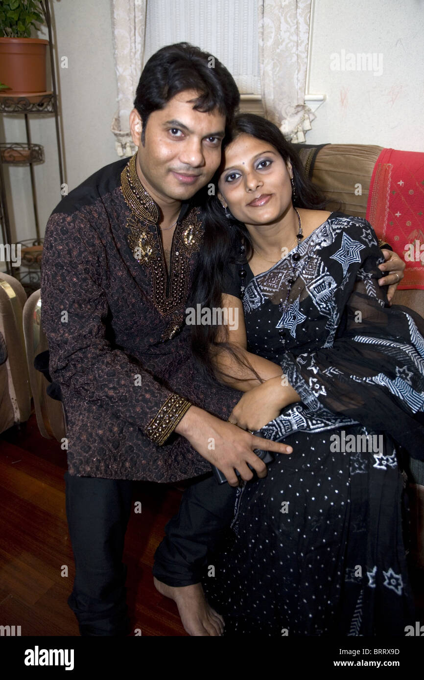 Bangladeshi Muslim couple on the holiday of Eid in Brooklyn, New York ...