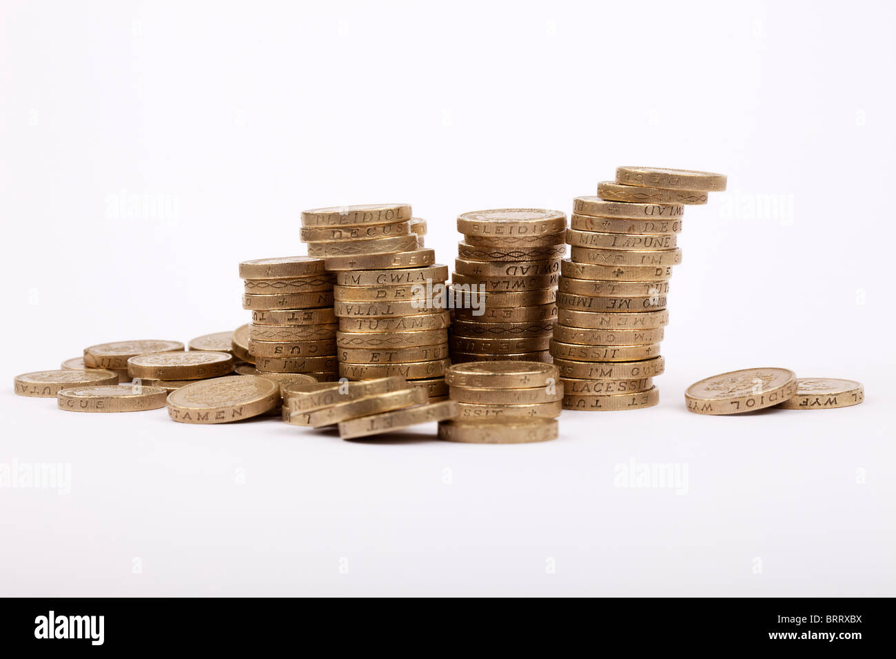 A stack of English one pound coins Stock Photo - Alamy