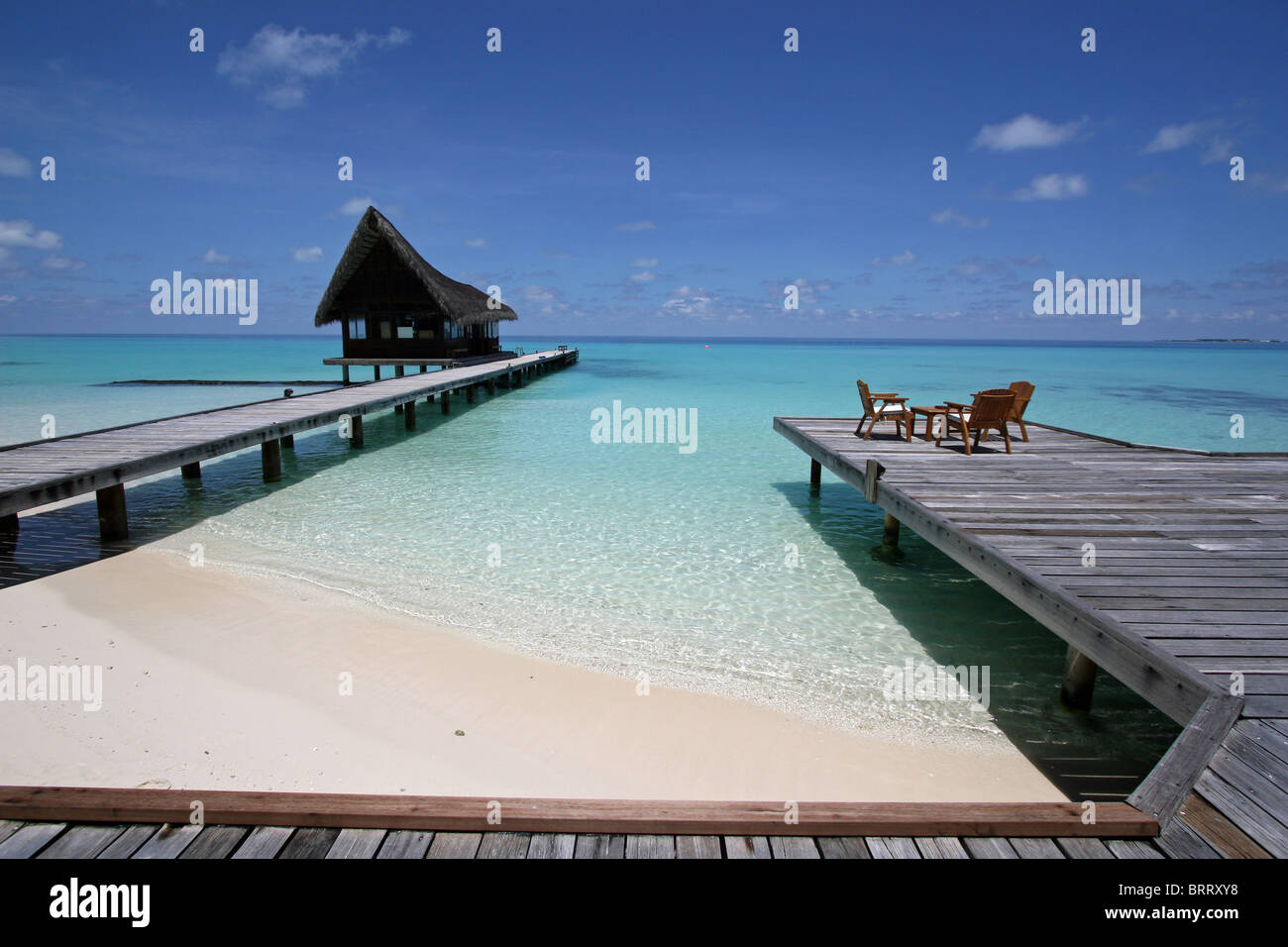 A Beach Bar Scene on Kuramathi, a tropical island resort on the ...