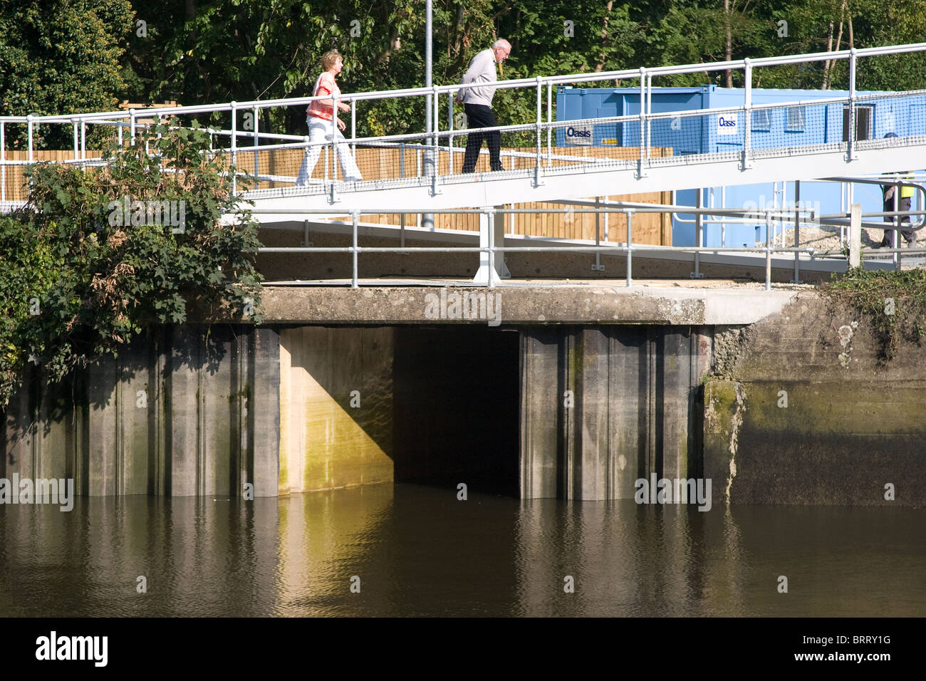 fish elver pass entrance river disabled access Stock Photo - Alamy