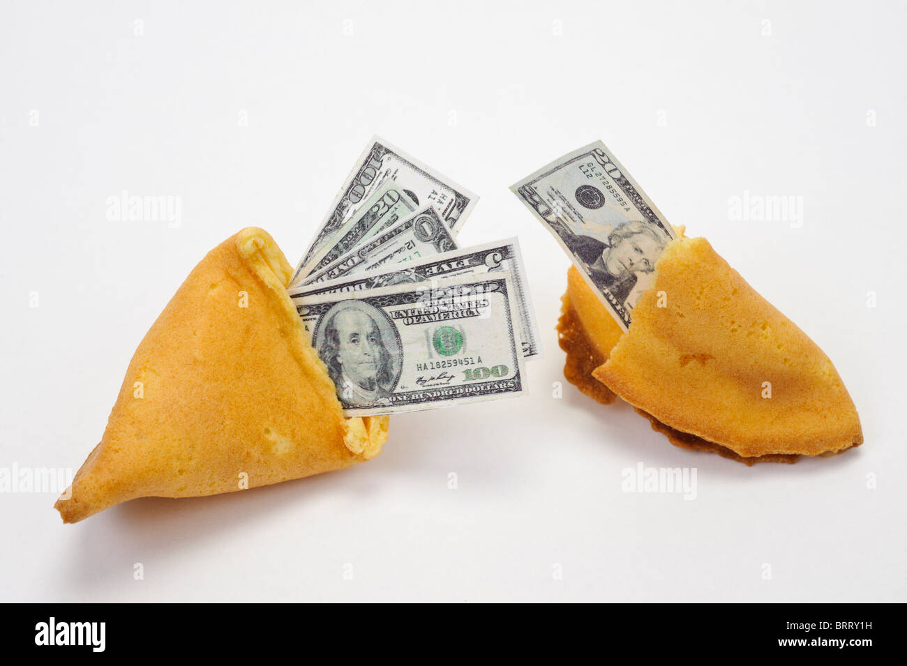Fortune cookie with money Stock Photo - Alamy