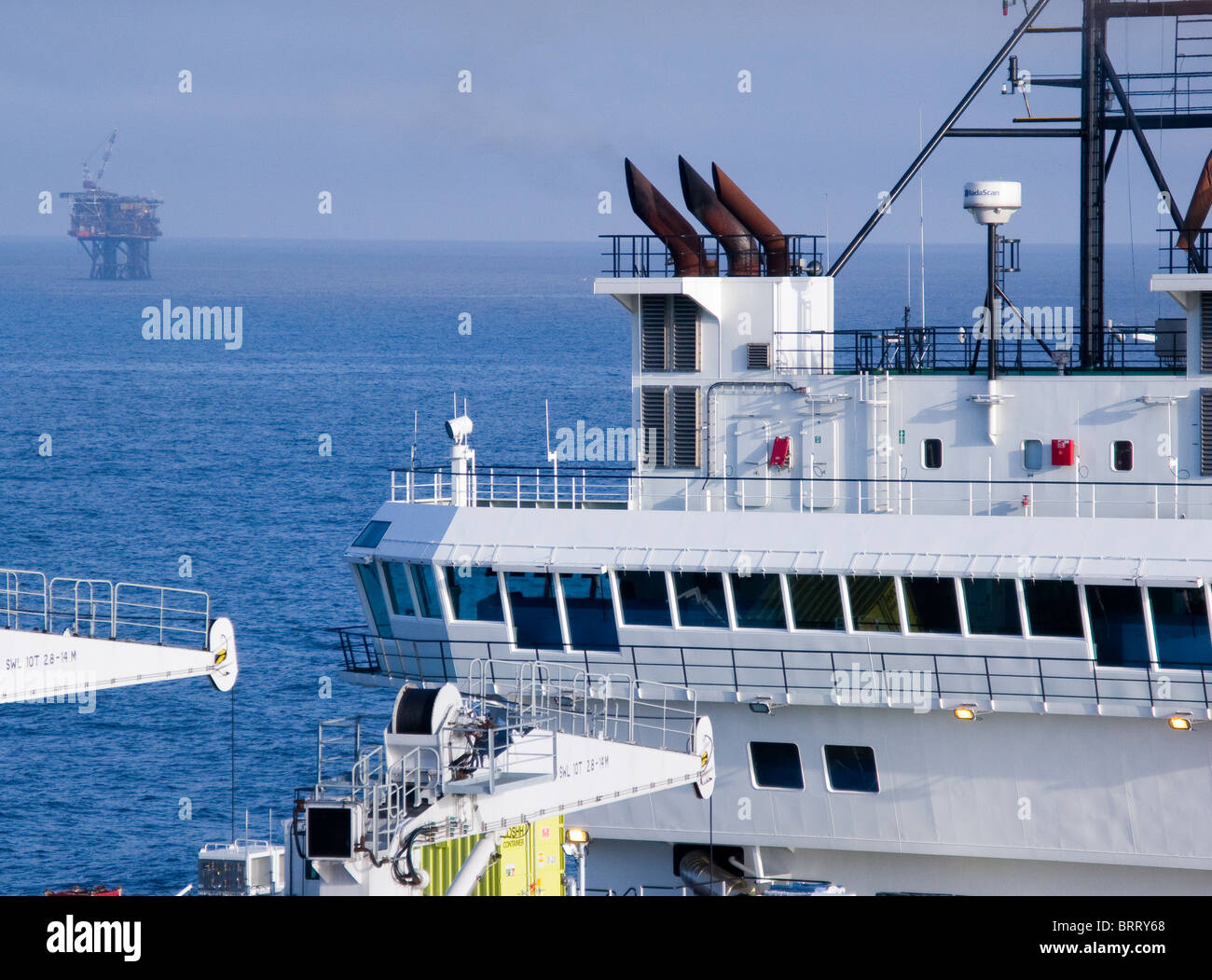 The Diving Support Vessel DSV Atlantic Seven Sailing past an oil ...