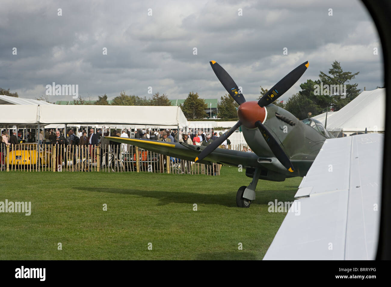 view through the window of a spitfire whilst taking off a Goodwood ...