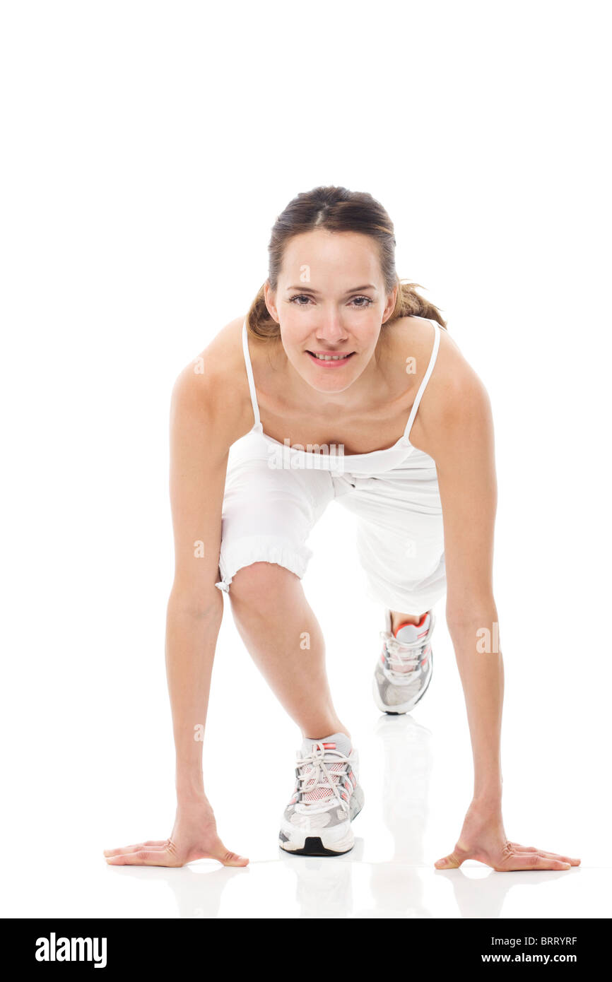 Woman doing running Cut Out Stock Images & Pictures - Alamy