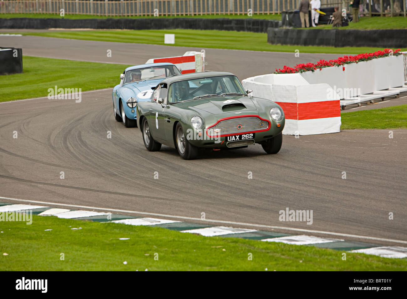 Green Aston Martin DB racing at Goodwood Revival 2010 Stock Photo - Alamy
