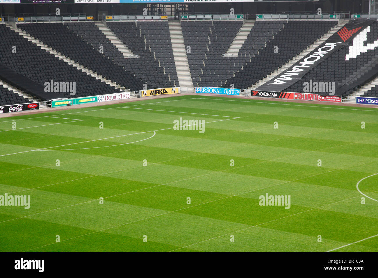 Terraces at MK Dons football stadium Stock Photo - Alamy