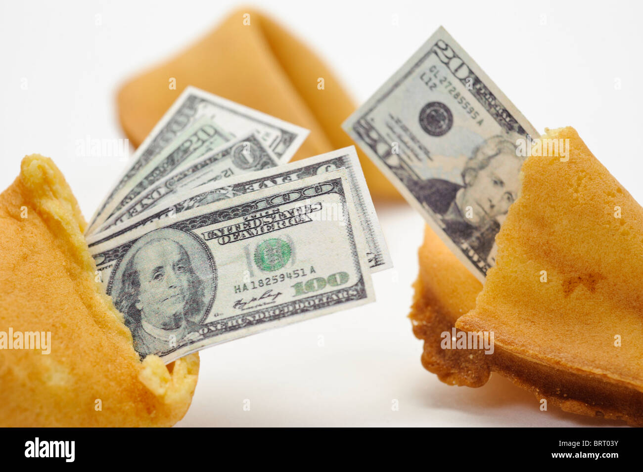 Fortune cookie with money Stock Photo - Alamy