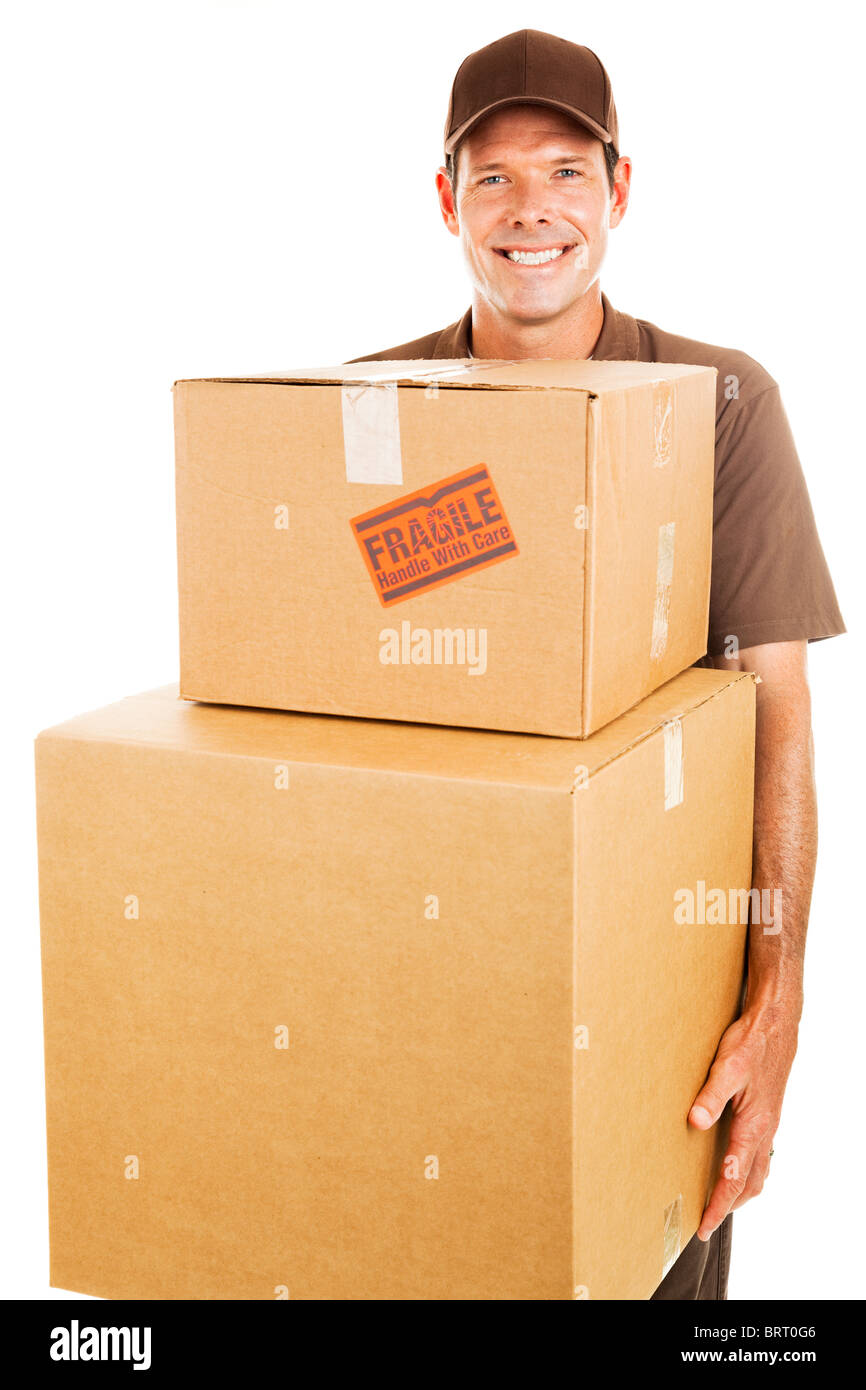 Tired worker carrying cardboard box hi-res stock photography and images ...
