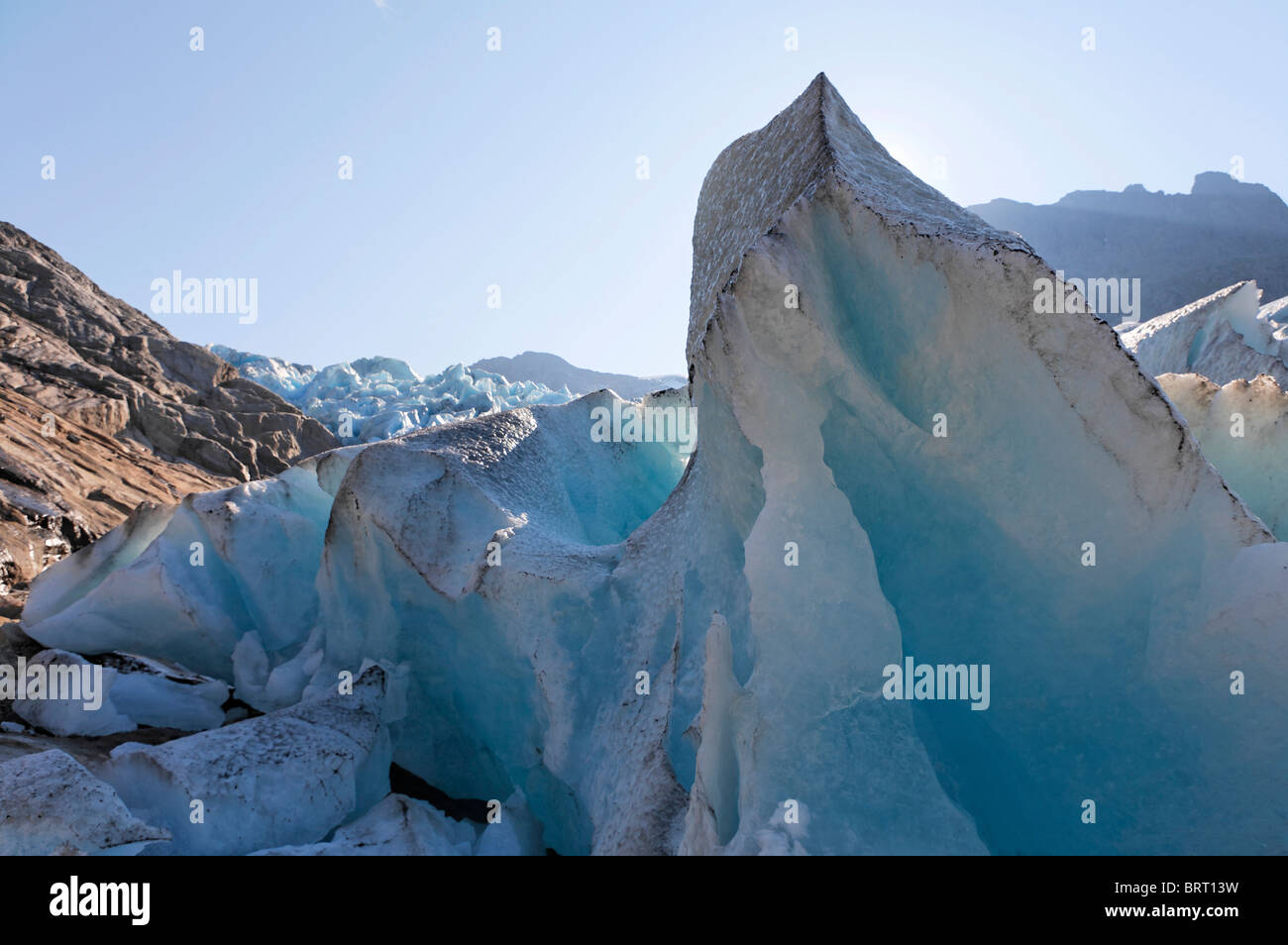 Engabreen, Svartisen glacier, Meloy, Nordland, Norway, Europe Stock ...