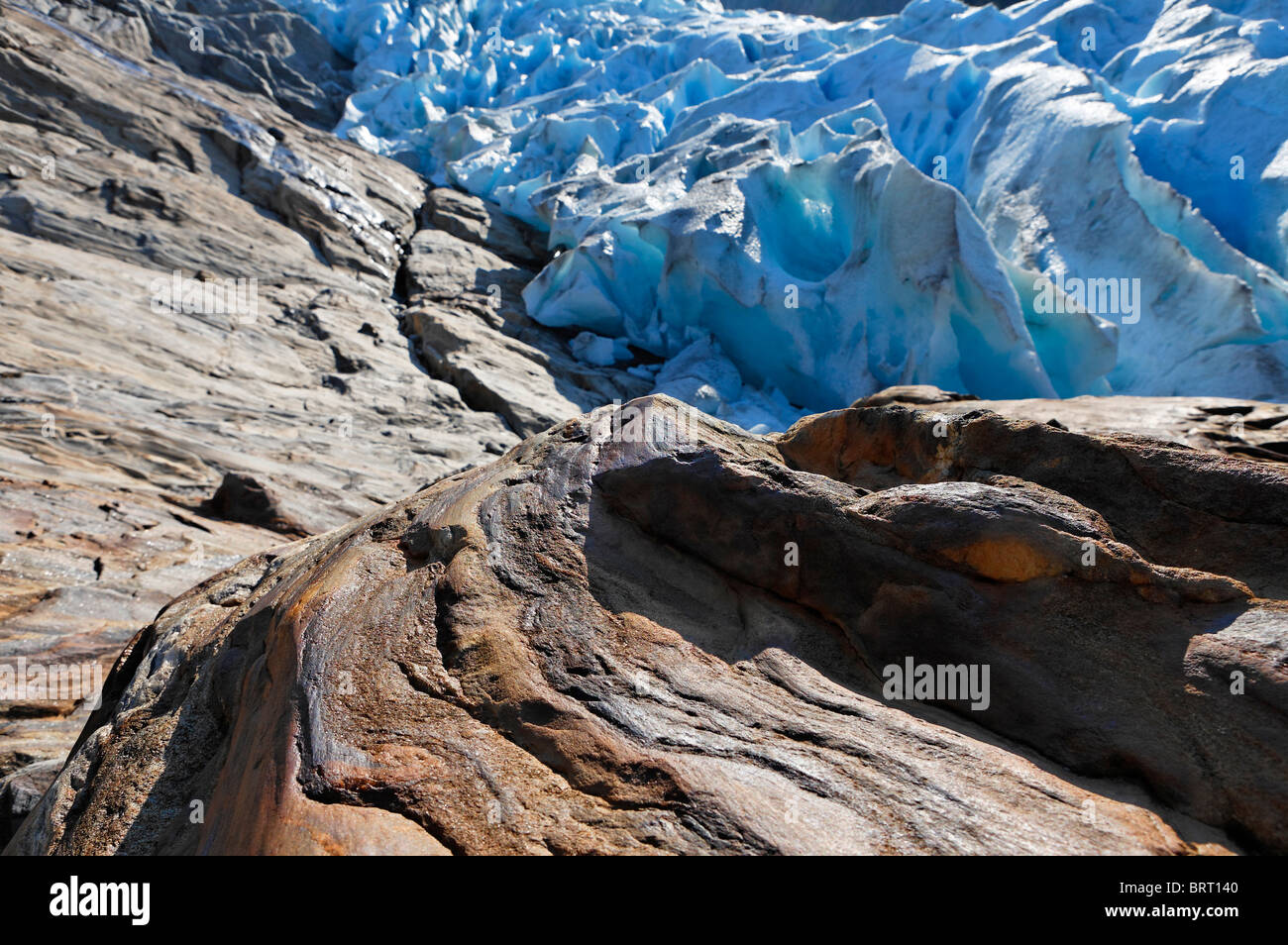Engabreen, Svartisen glacier, Meloy, Nordland, Norway, Europe Stock ...