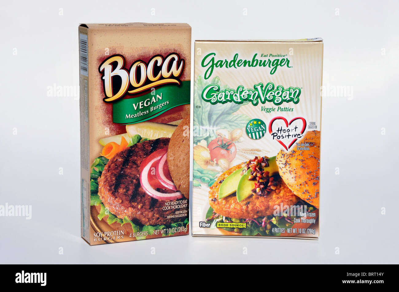 Vegan/vegetarian meatless burgers package Stock Photo - Alamy