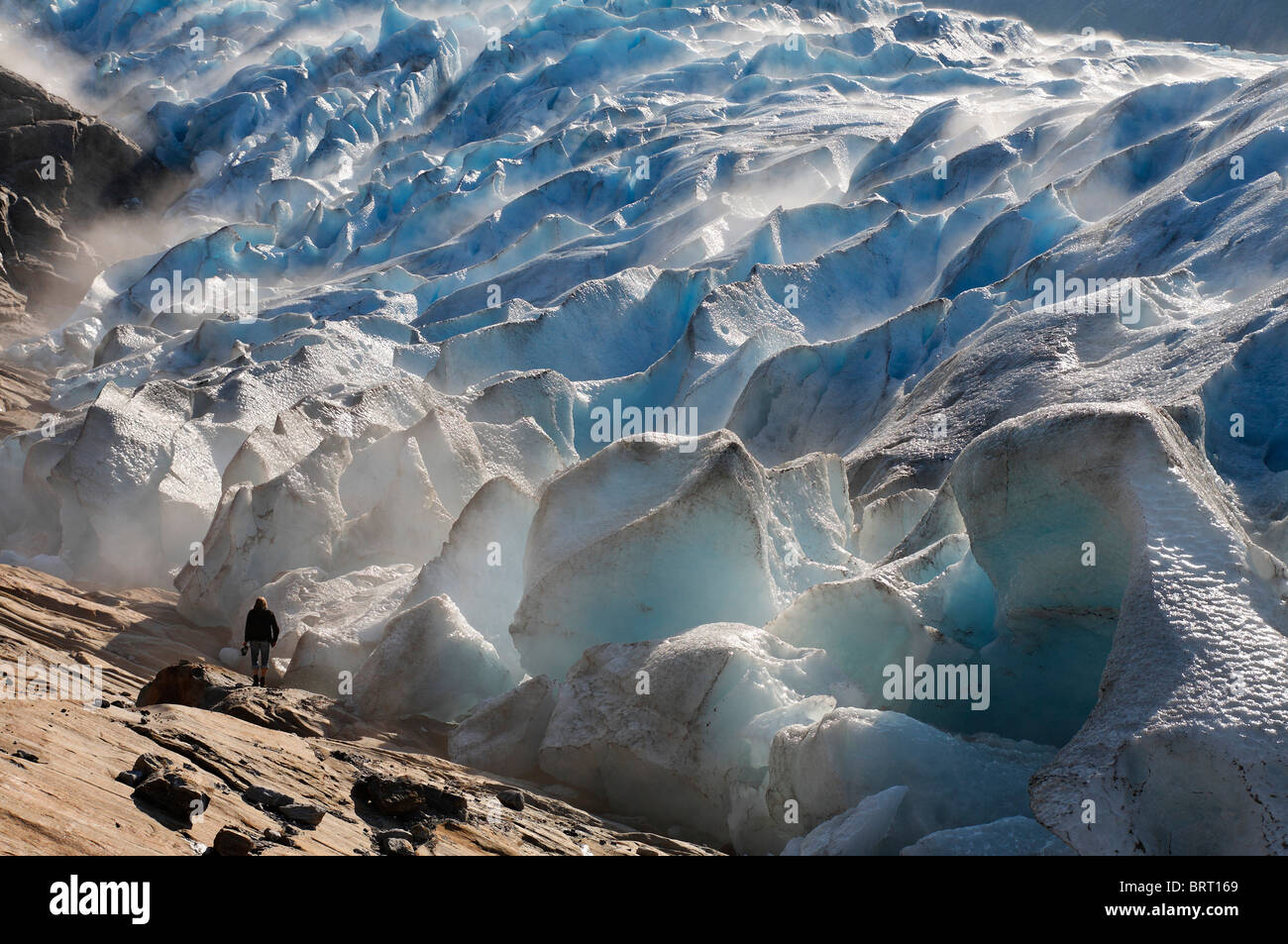 Engabreen, Svartisen glacier, Meloy, Nordland, Norway, Europe Stock ...
