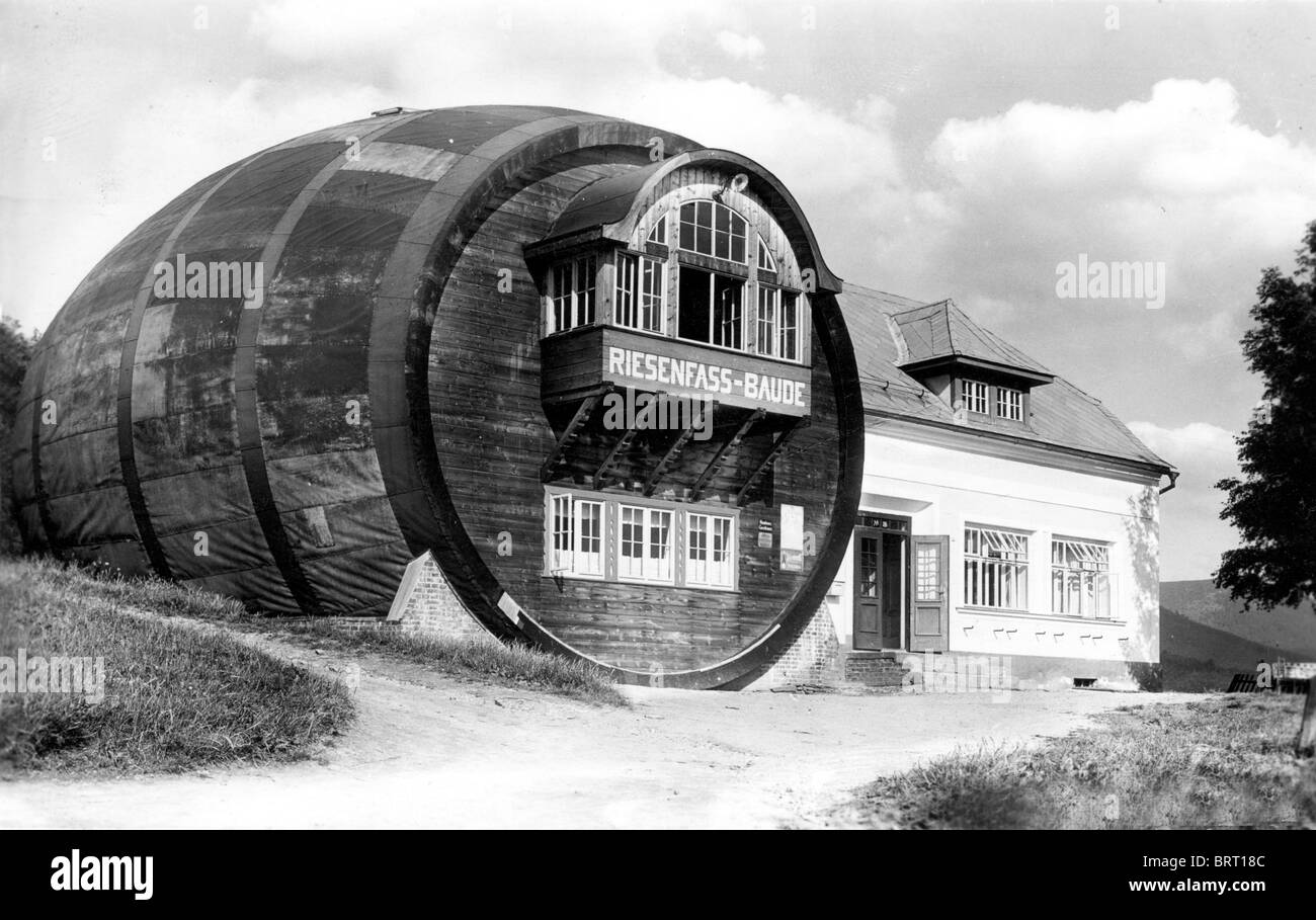 Barrel-shaped house, historic photograph, around 1934 Stock Photo - Alamy