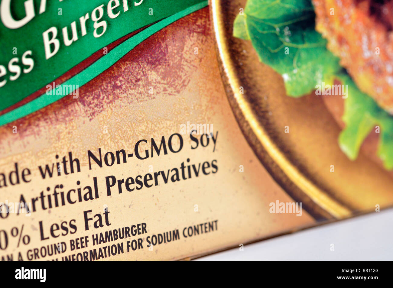 Vegan/vegetarian meatless burgers package Stock Photo - Alamy