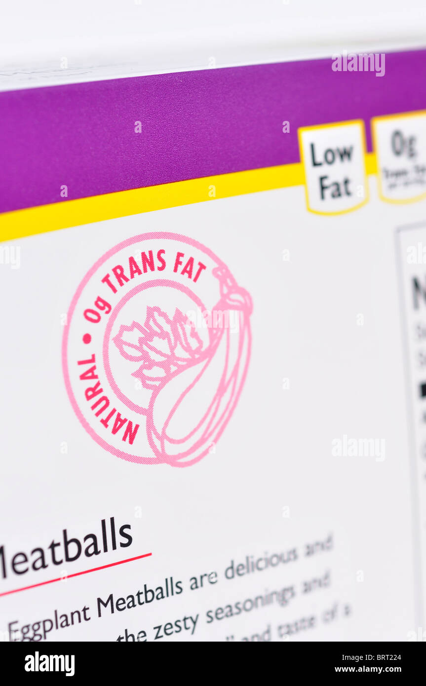 'No trans fat' on packaged food Stock Photo - Alamy
