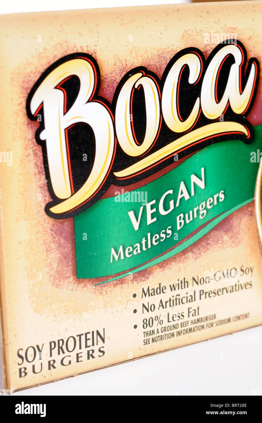 Vegan/vegetarian meatless burgers package Stock Photo - Alamy