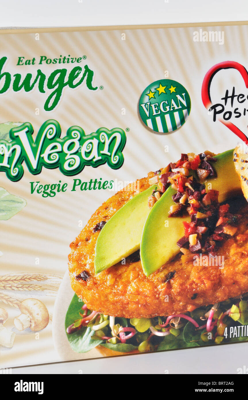 Vegan/vegetarian meatless burgers package Stock Photo - Alamy