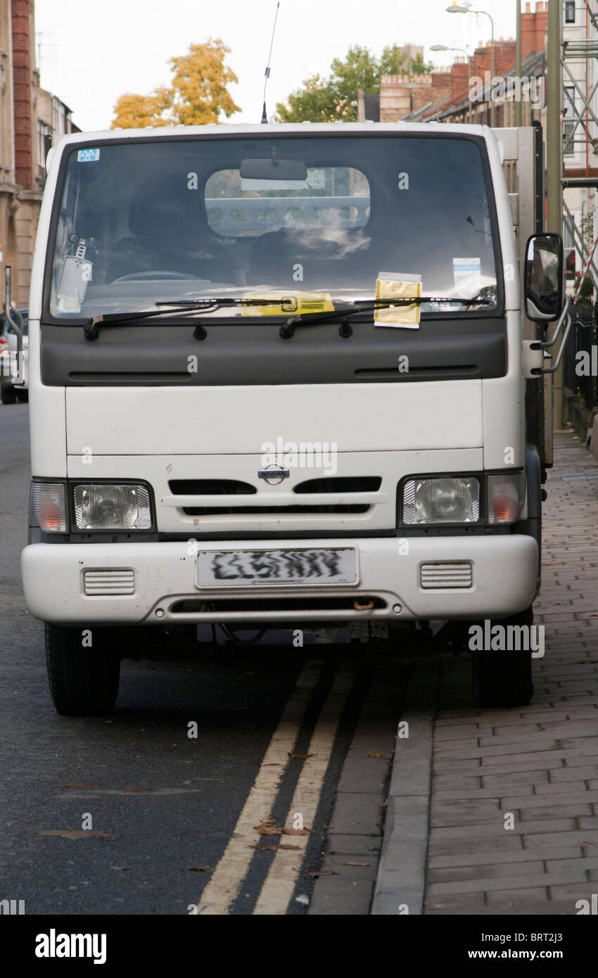 Parked on Double Yellow Lines with Parking Ticket Stock Photo - Alamy