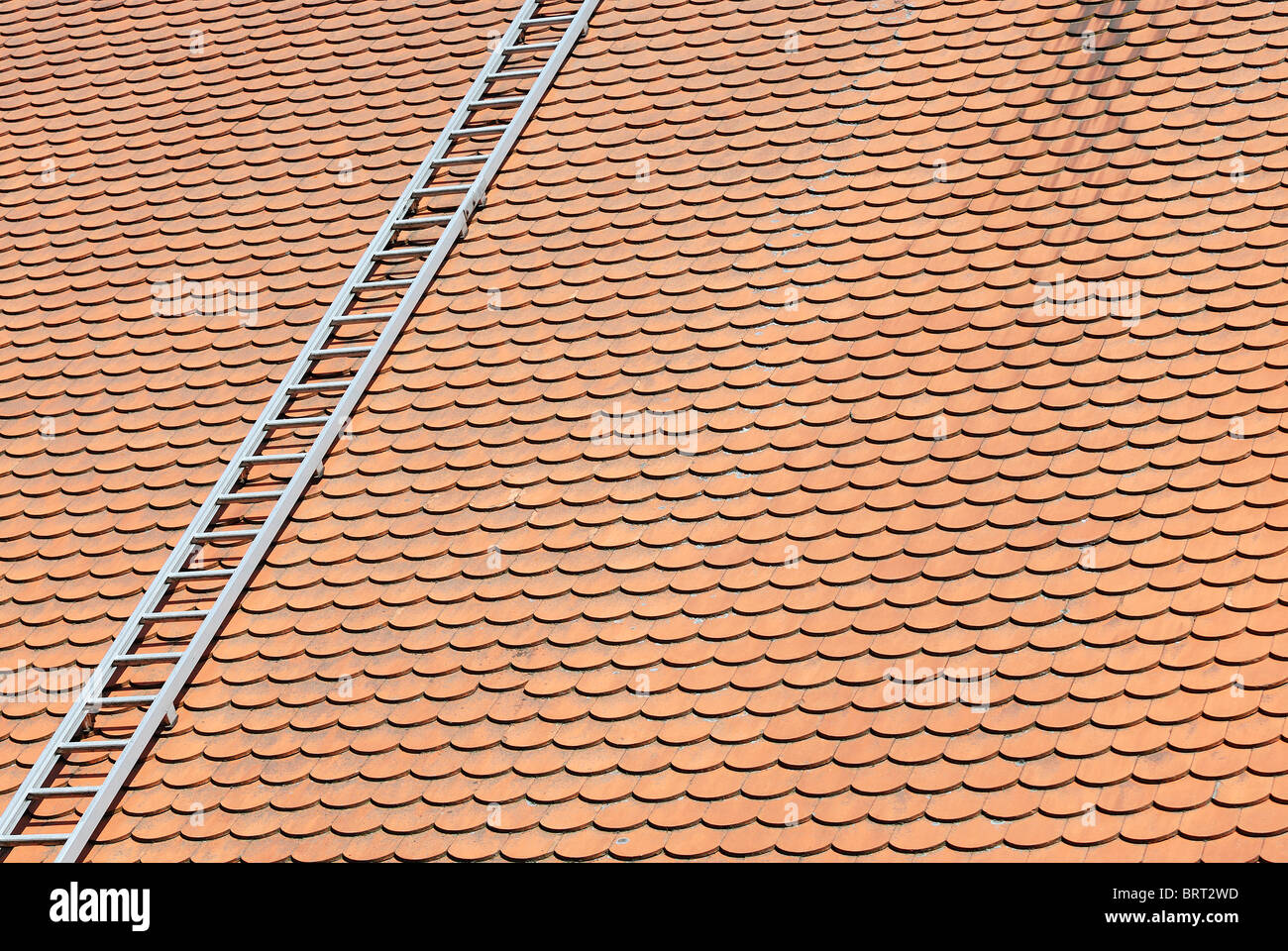 Ladder on the Rooftop Stock Photo - Alamy