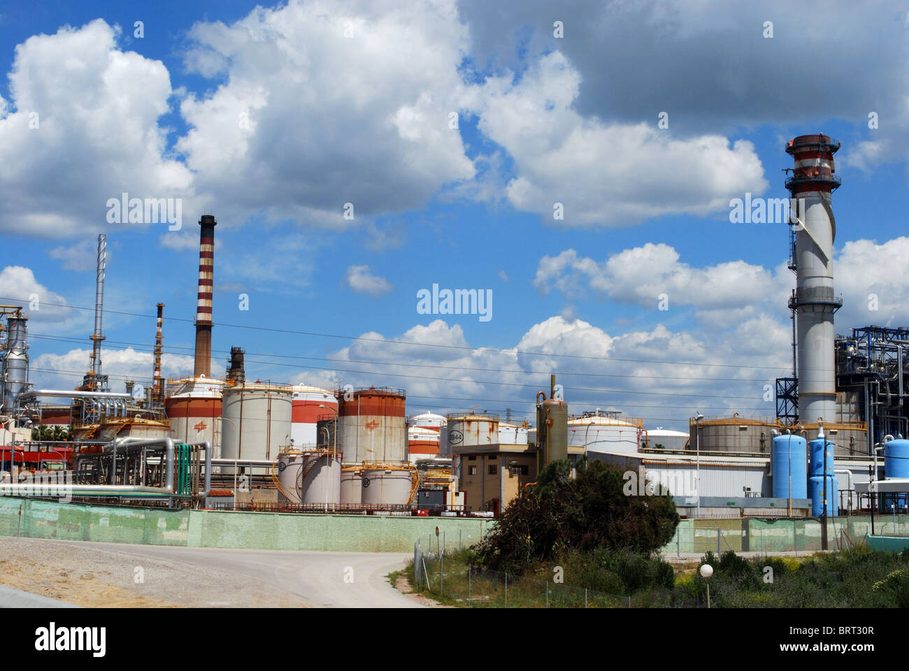 Petro-chemical refinery, Puente Mayorga, Cadiz Province, Costa del Sol ...