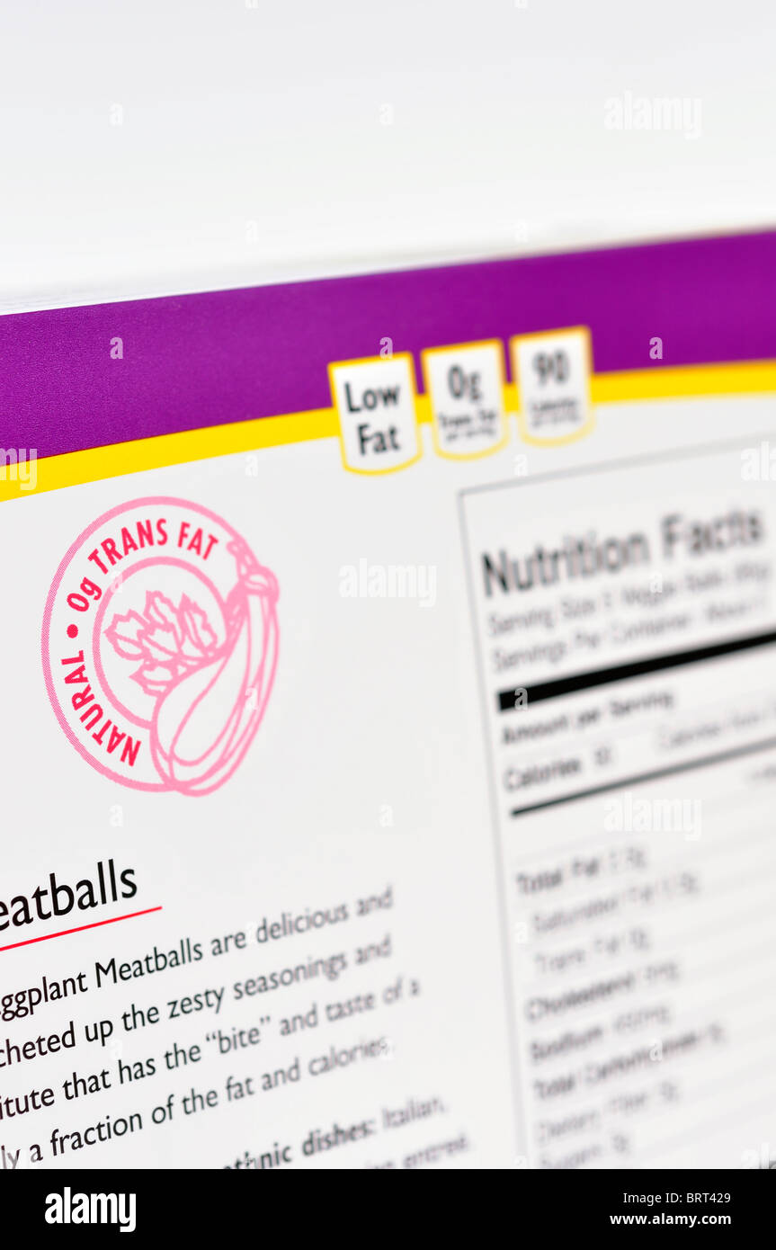 'No trans fat' on packaged food Stock Photo - Alamy