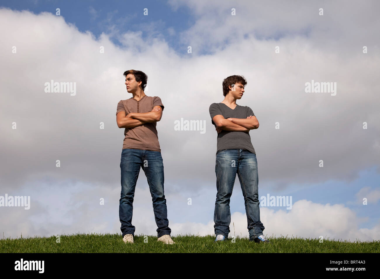 two friends arguing at the park Stock Photo - Alamy