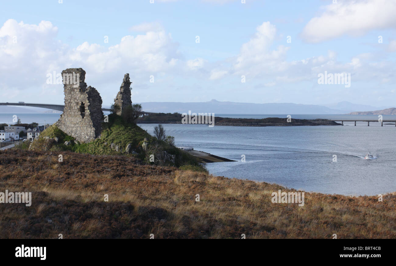 Maol Castle and Skye bridge Isle of Skye Scotland October 2010 Stock ...