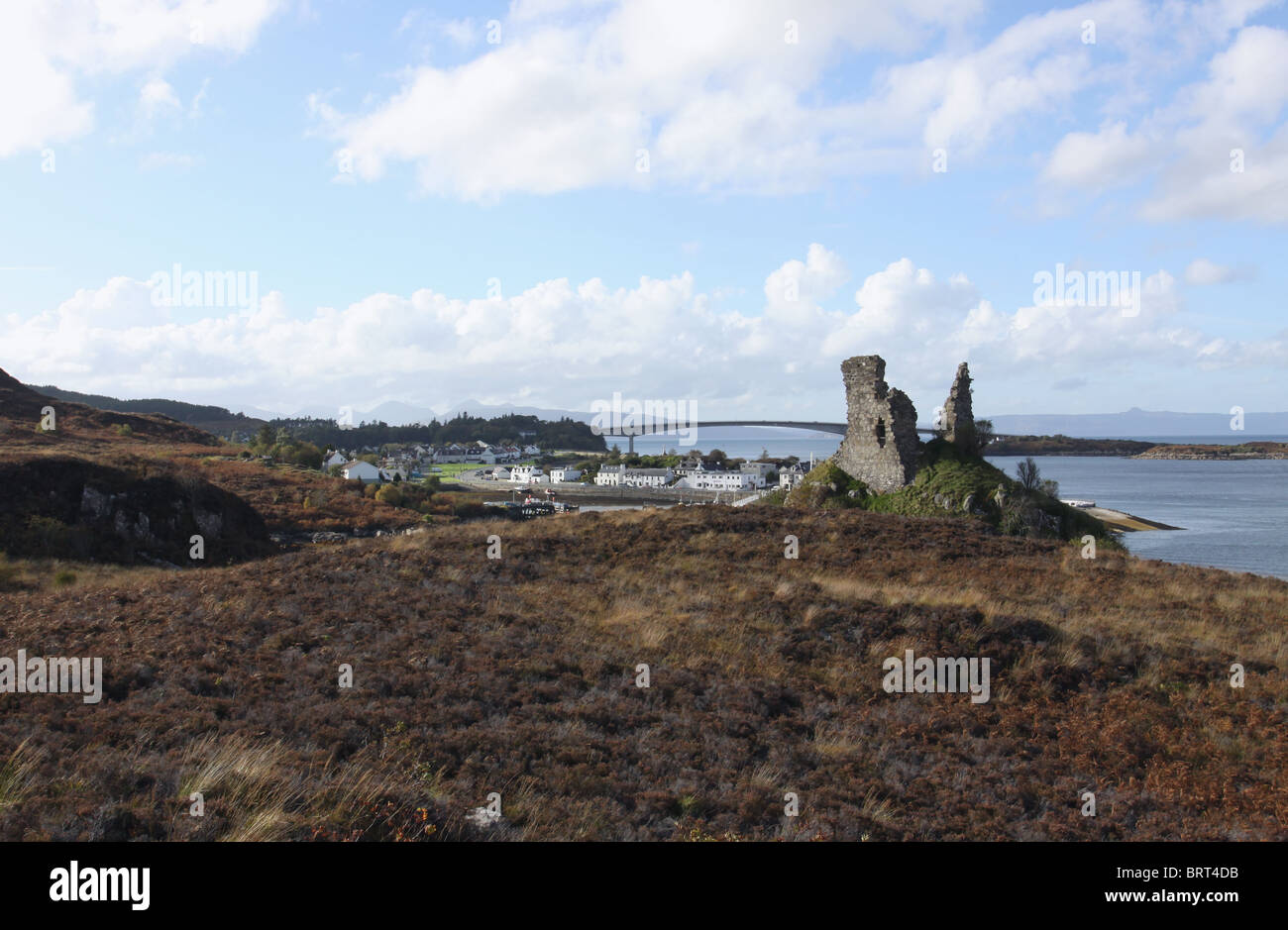 Maol Castle Skye bridge and village of Kyleakin Isle of Skye Scotland ...