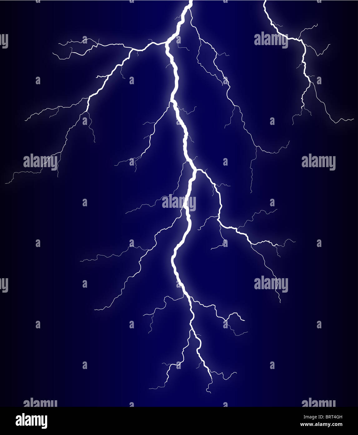 Illustration of a lightning bolt at night Stock Photo - Alamy
