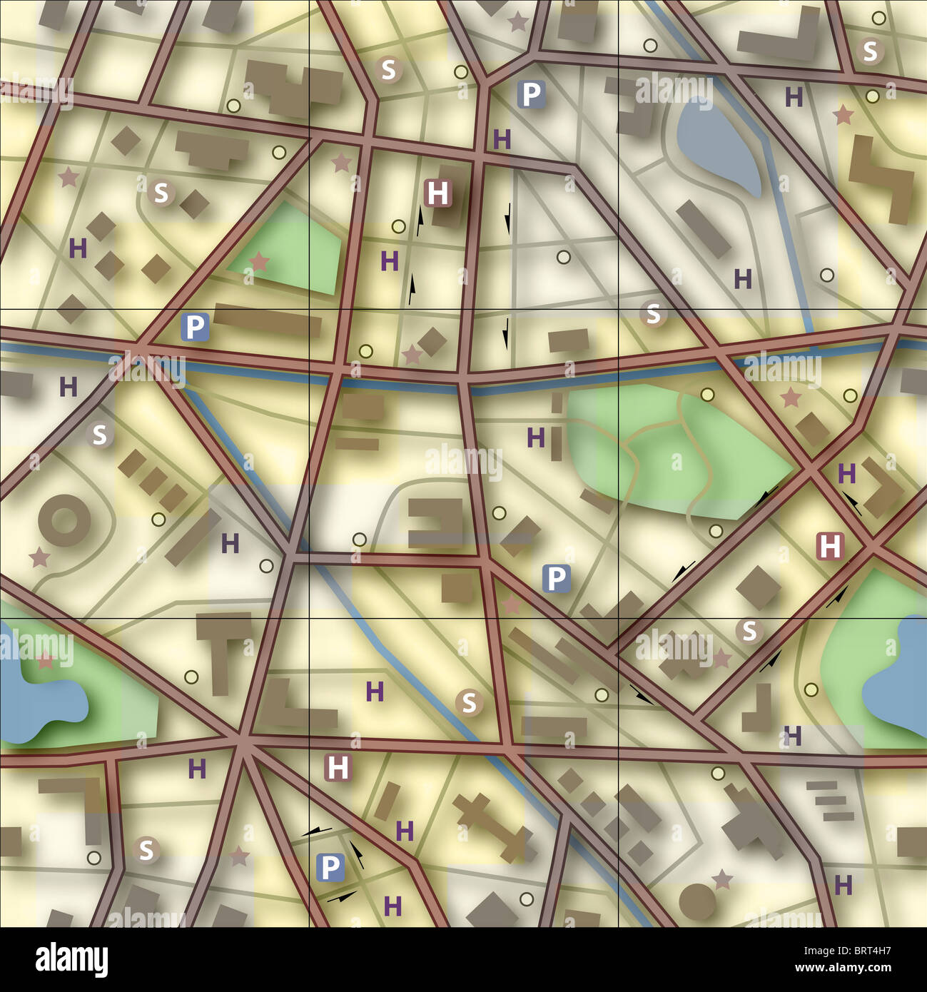 Illustration street map without names hi-res stock photography and ...