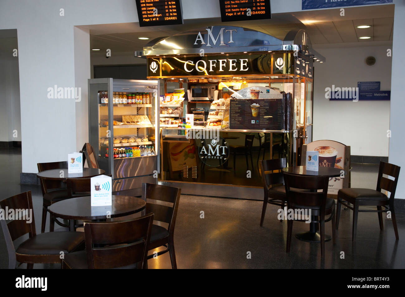 AMT coffee booth Piccadilly station Manchester UK Stock Photo - Alamy