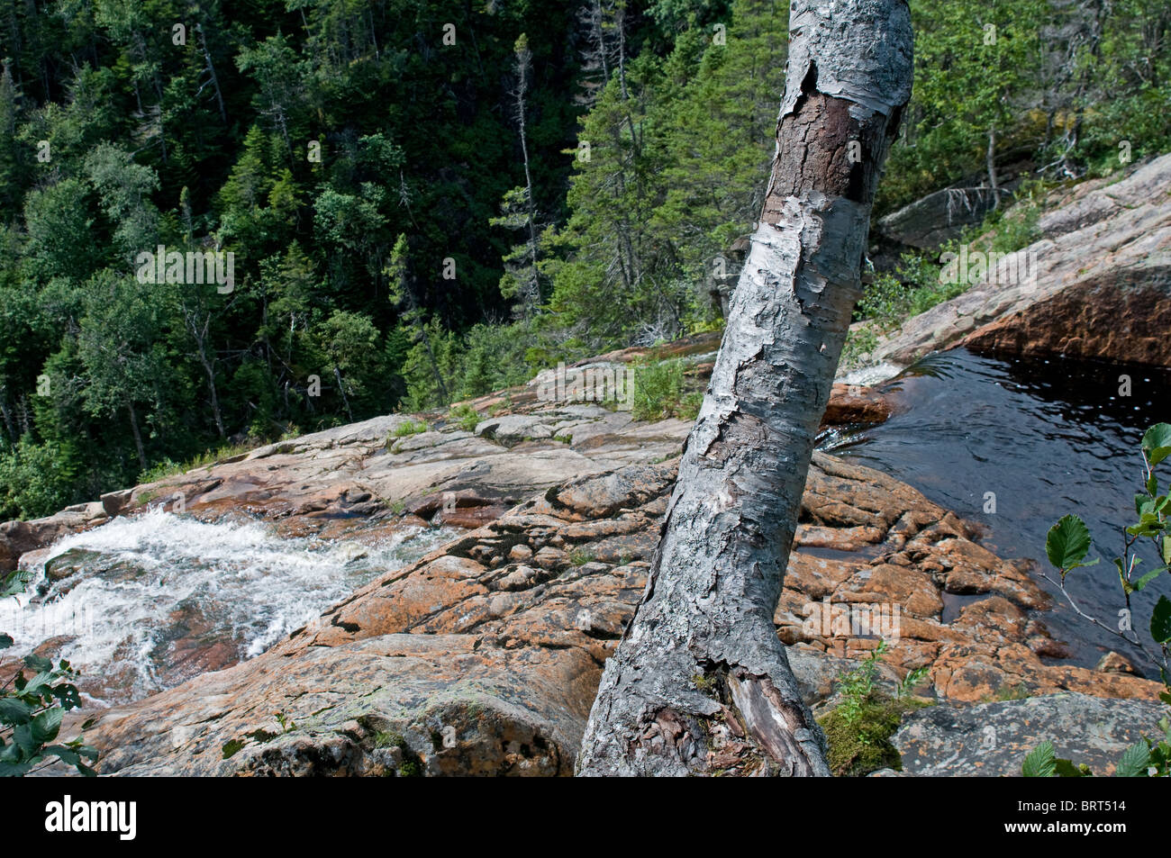 Water going over the edge of a cliff Southeastern brook falls Stock ...