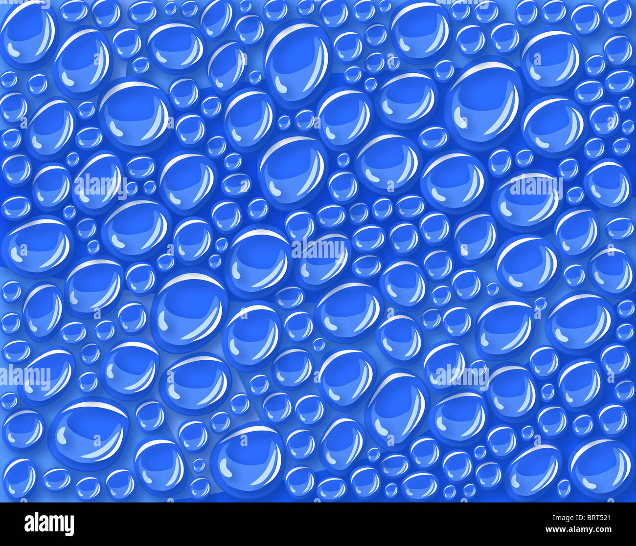 Illustrated design of raindrops on a blue surface Stock Photo - Alamy