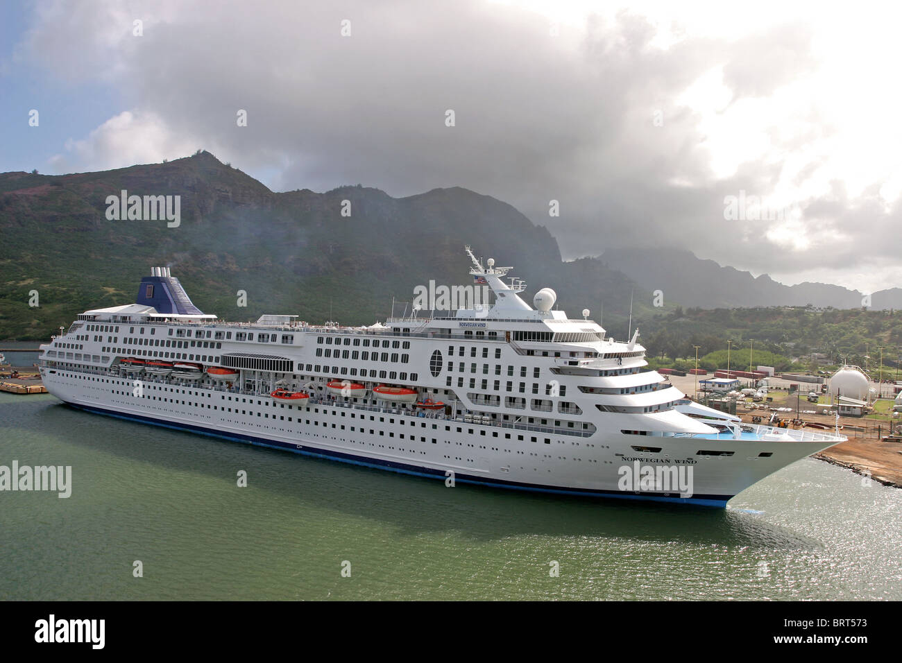 Norwegian Wind at deep water berth Nawiliwili harbour Kauai Hawaii USA ...