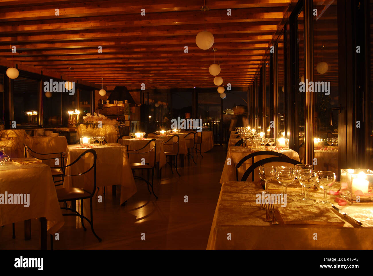 the inner room of an elegant restaurant Stock Photo - Alamy