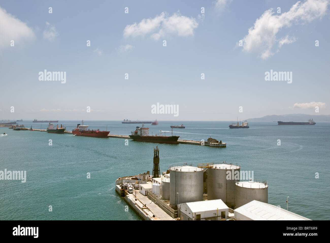 Gibraltar harbour and anchorages Stock Photo - Alamy