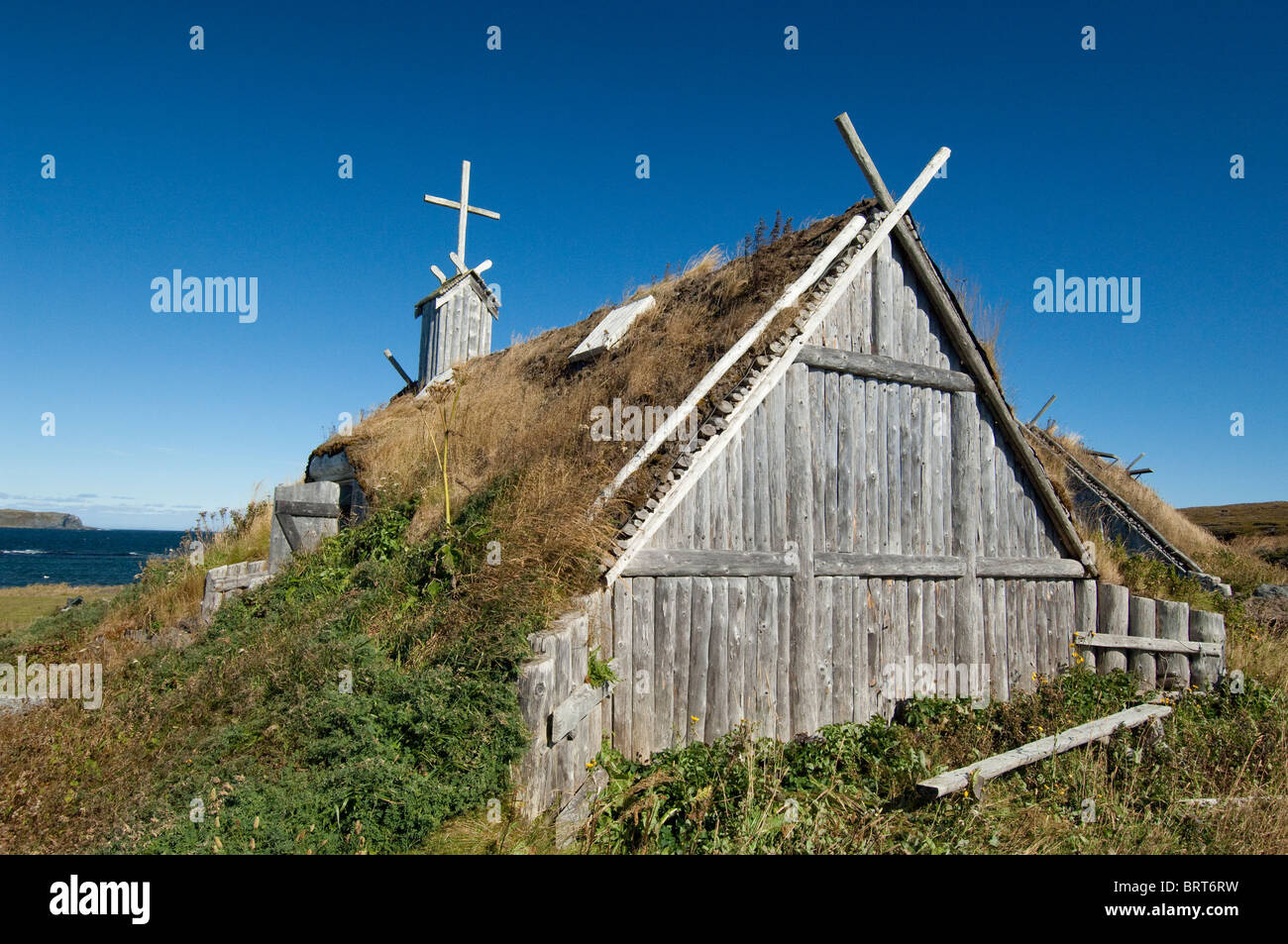 Canada, Newfoundland and Labrador, L'Anse Aux Meadows. Norstead Viking ...