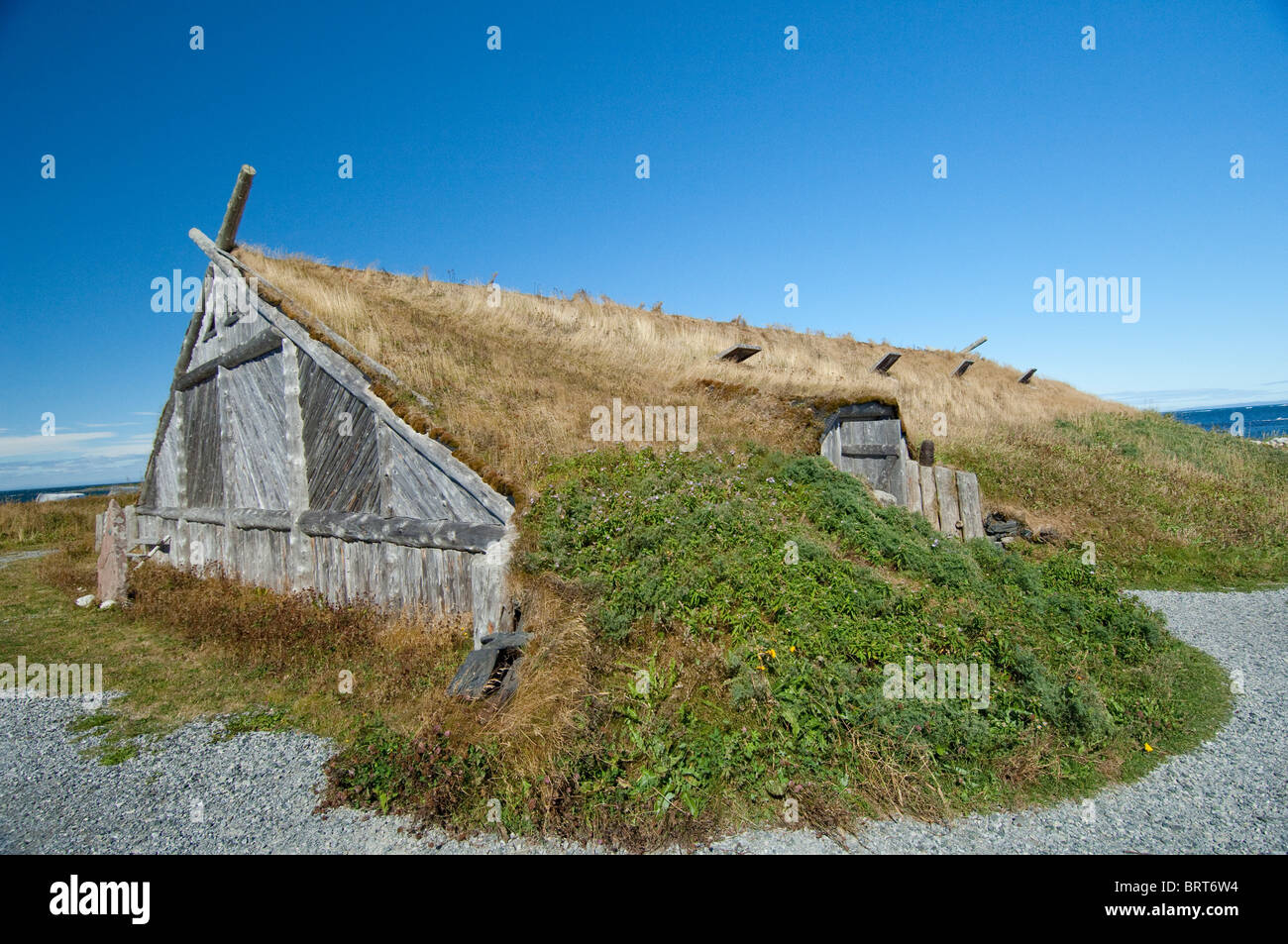 Canada, Newfoundland and Labrador, L'Anse Aux Meadows. Norstead Viking ...