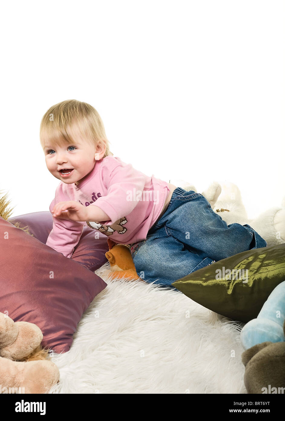 Little child playing on floor Stock Photo - Alamy
