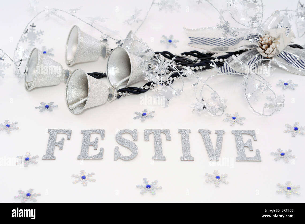 Silver Christmas Bells Stock Photo - Alamy
