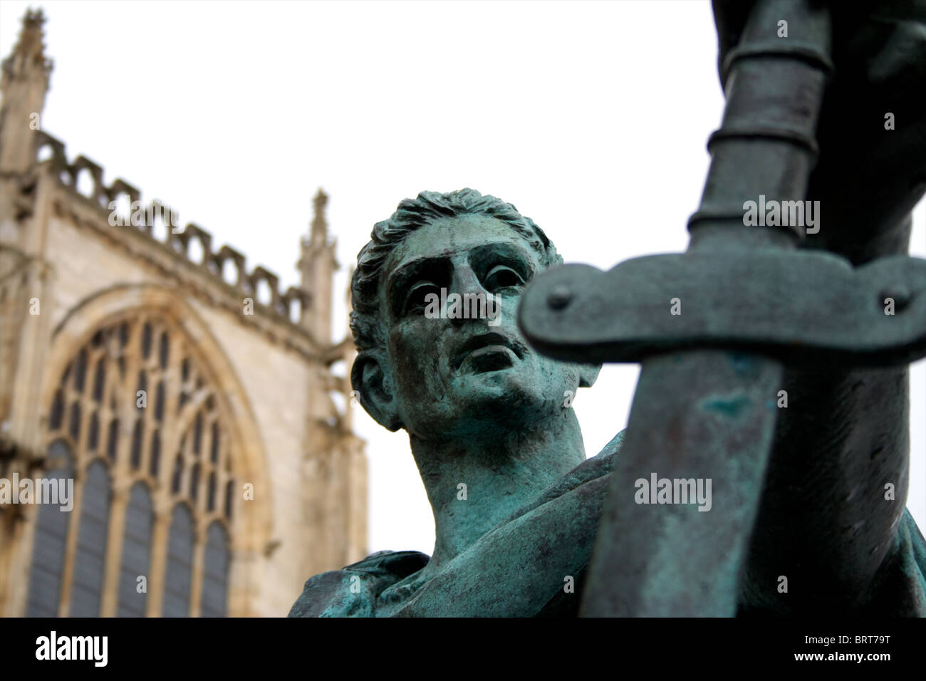 Statue of Constantine next to York Minster Stock Photo - Alamy
